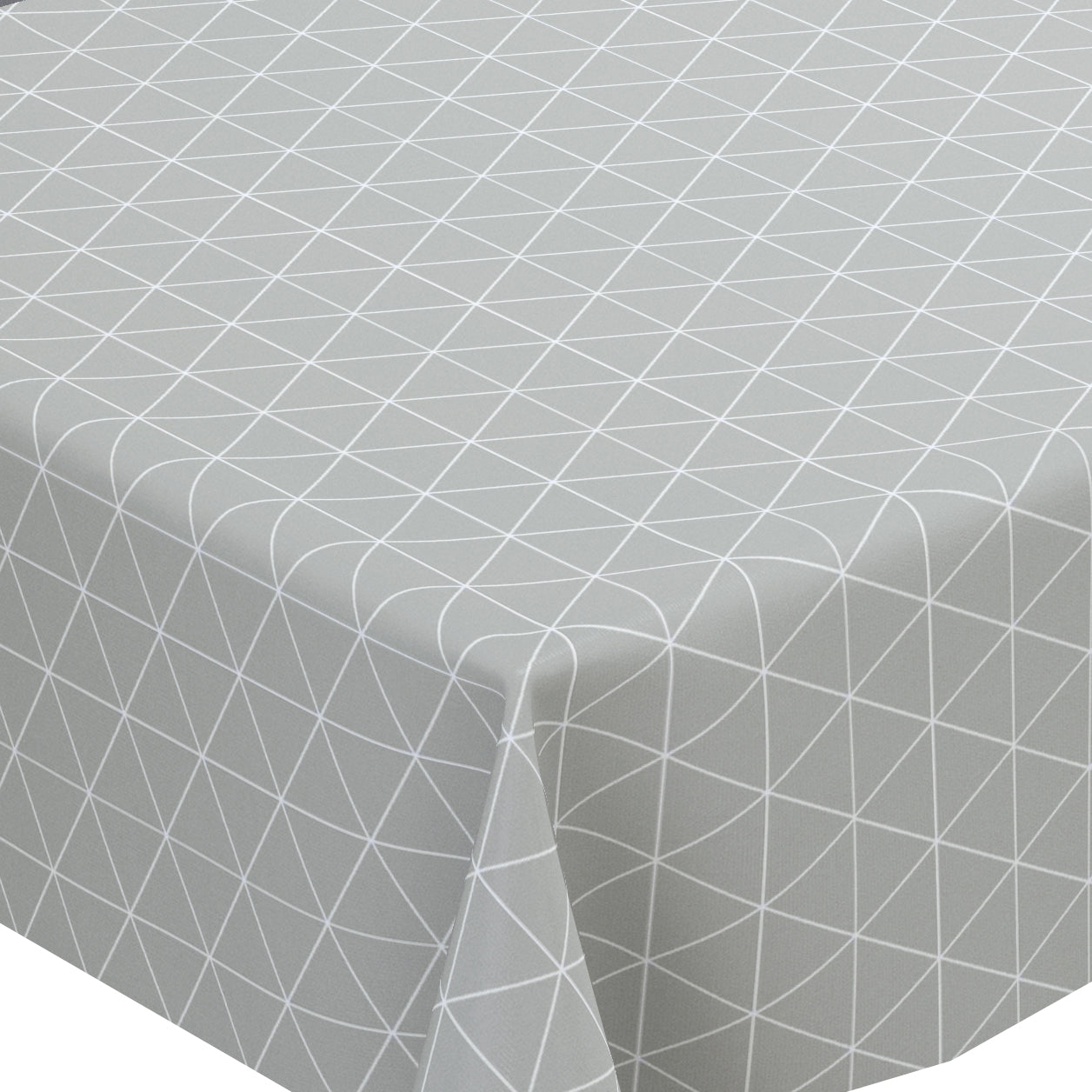 Grey Triangle Design PVC Tablecloth 20 Metres Roll