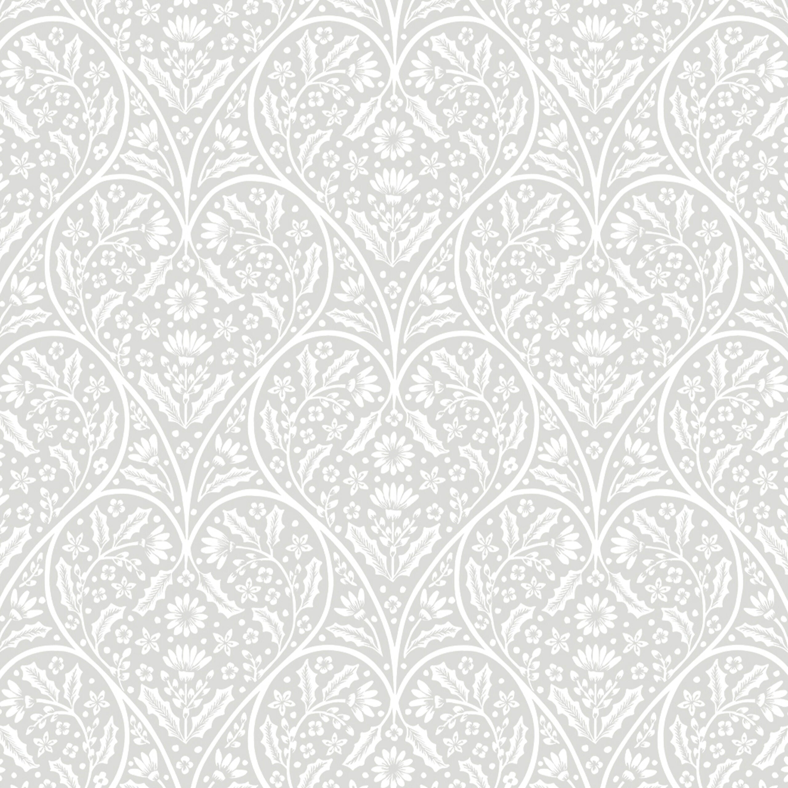 White Heart Damask Floral Vinyl Oilcloth Tablecloth - Wipe Clean ...