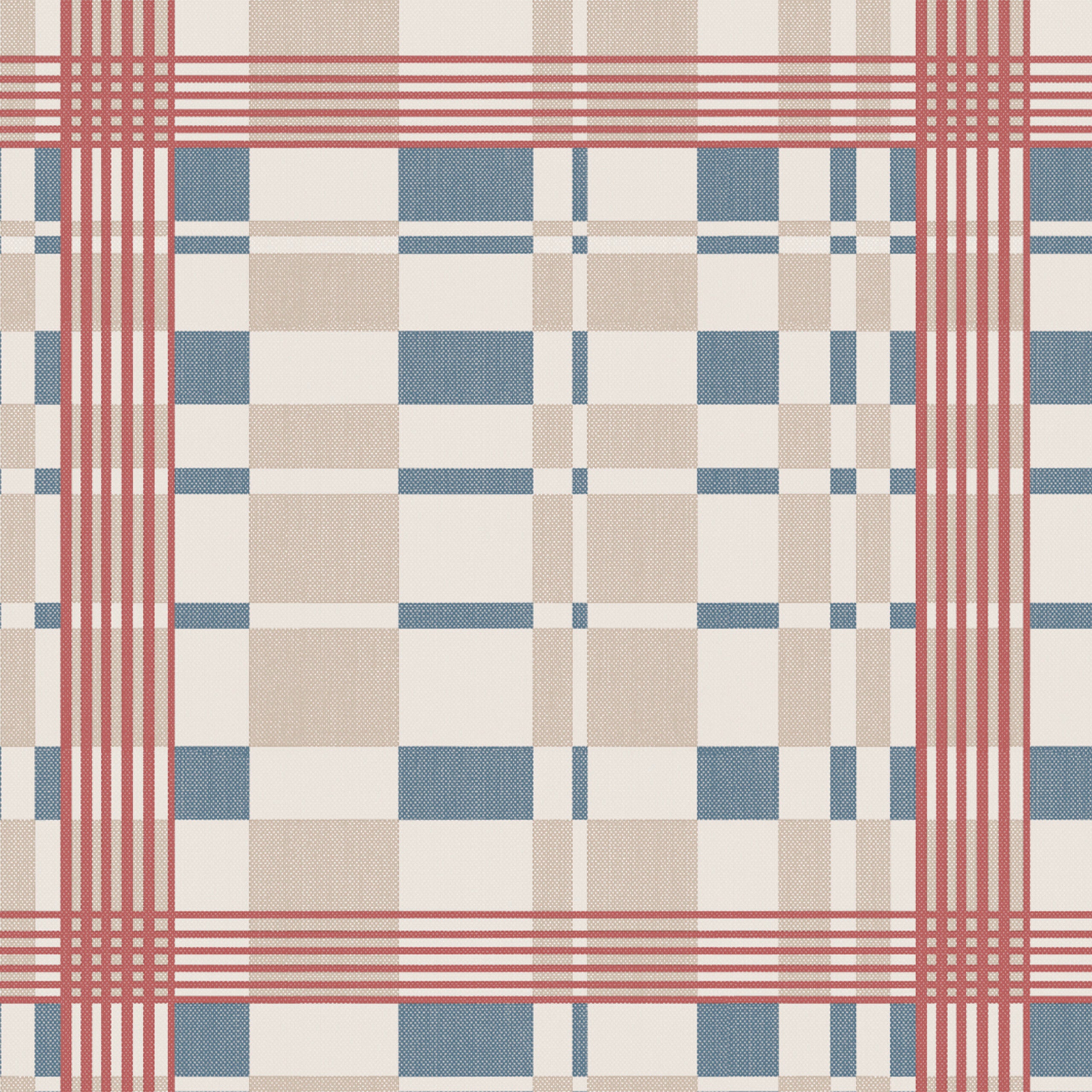 Red Blue Beige Checkered Vinyl Oilcloth Tablecloth - Wipe Clean ...