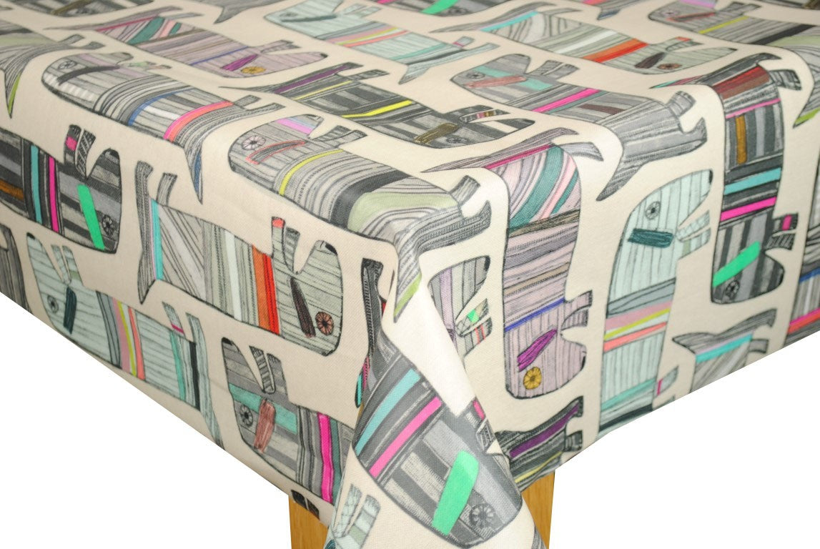 Chess Frankie Dog Oilcloth - PVC Tablecloths & Vinyl Tablecloths