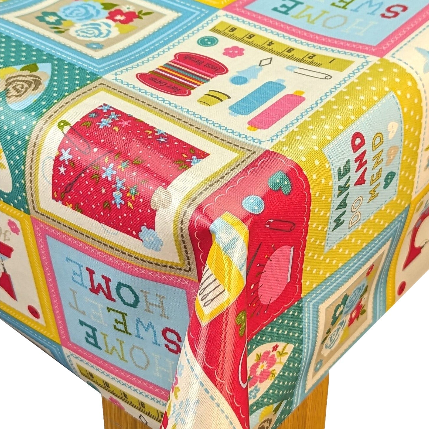 Crafty Patchwork Oilcloth - PVC Tablecloths & Vinyl Tablecloths