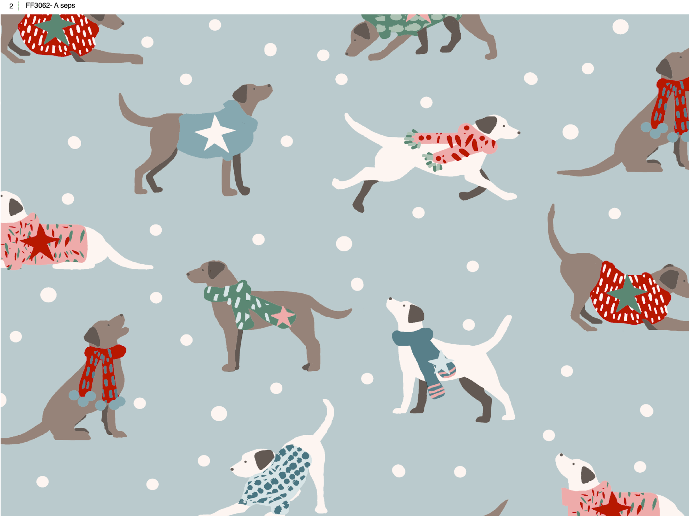Dapper Dogs Powder Blue Cotton Oilcloth Tablecloth