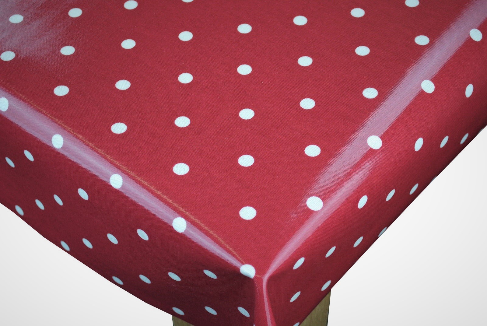 Dotty Red Oilcloth - PVC Tablecloths & Vinyl Tablecloths