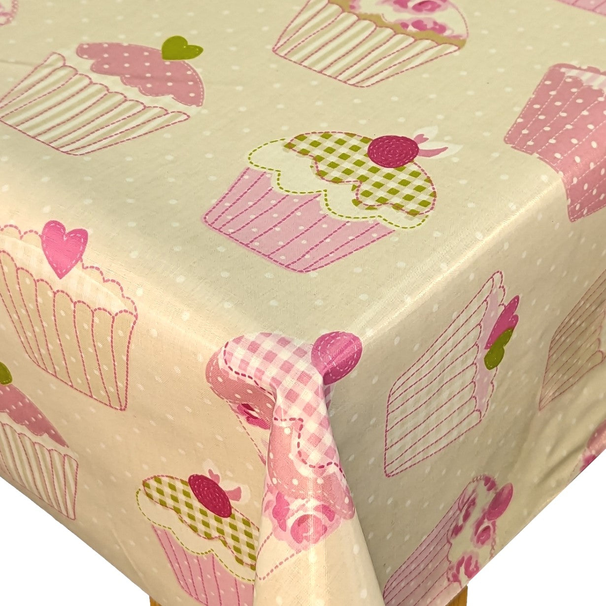 Pink Cupcakes Oilcloth - PVC Tablecloths & Vinyl Tablecloths