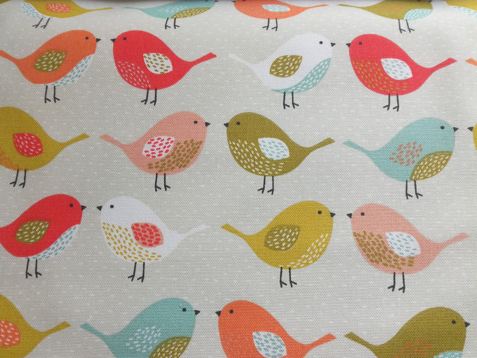 Scandi Birds Multi Cotton Oilcloth Tablecloth