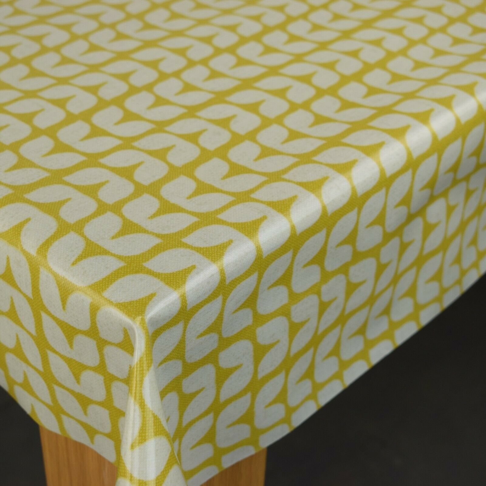 Tulip Ochre Scandinavian Oilcloth - PVC Tablecloths & Vinyl Tablecloths