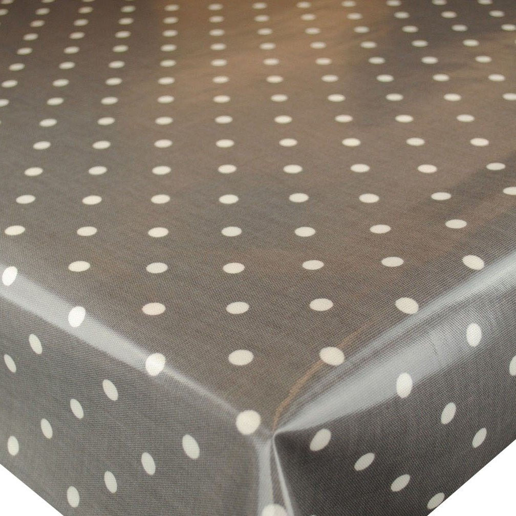 Full Stop Slate Grey Cotton Oilcloth Tablecloth - Wipe Clean ...