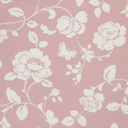 Meadow Rose Pink Oilcloth Tablecloth 260cm x 132cm by Clarke and Clark