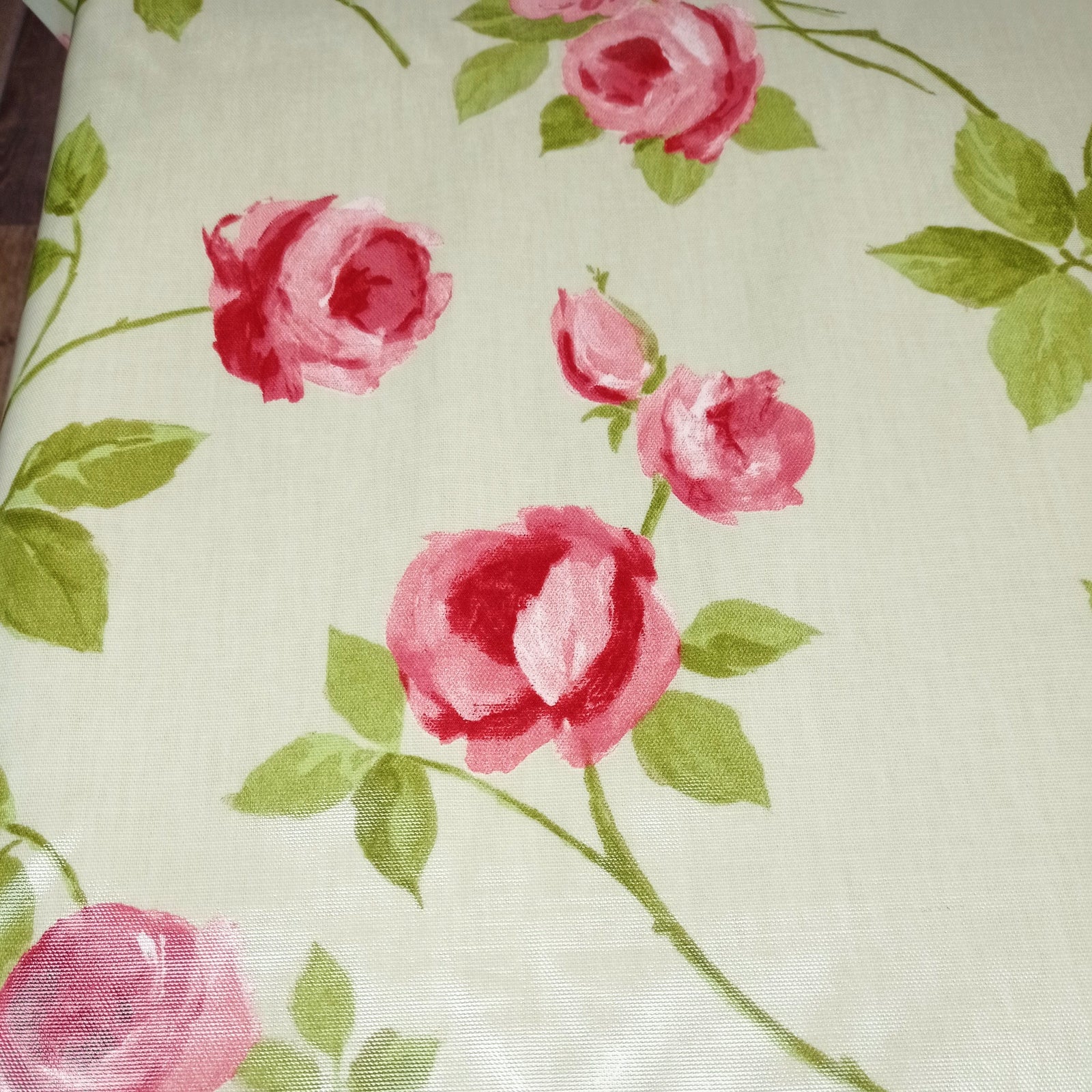 Rose Garden Rose Pink Oilcloth - PVC Tablecloths & Vinyl Tablecloths