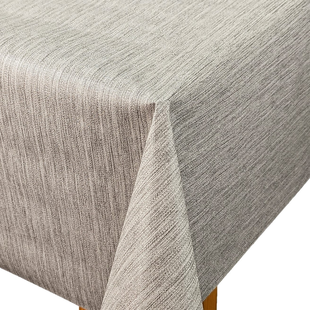 Light Grey Linen Look Vinyl Oilcloth Tablecloth - Wipe Clean ...