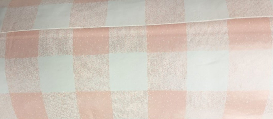 Baby Pink Gingham Check Vinyl Oilcloth Tablecloth