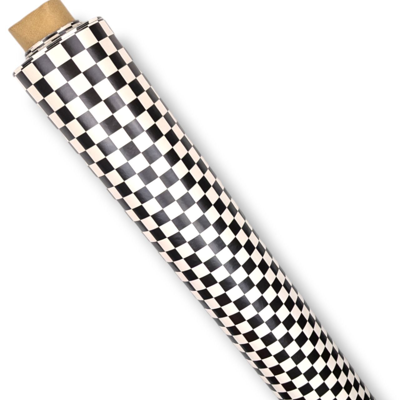 Black Checkerboard PVC Vinyl Tablecloth Roll 20 Metres x 140cm