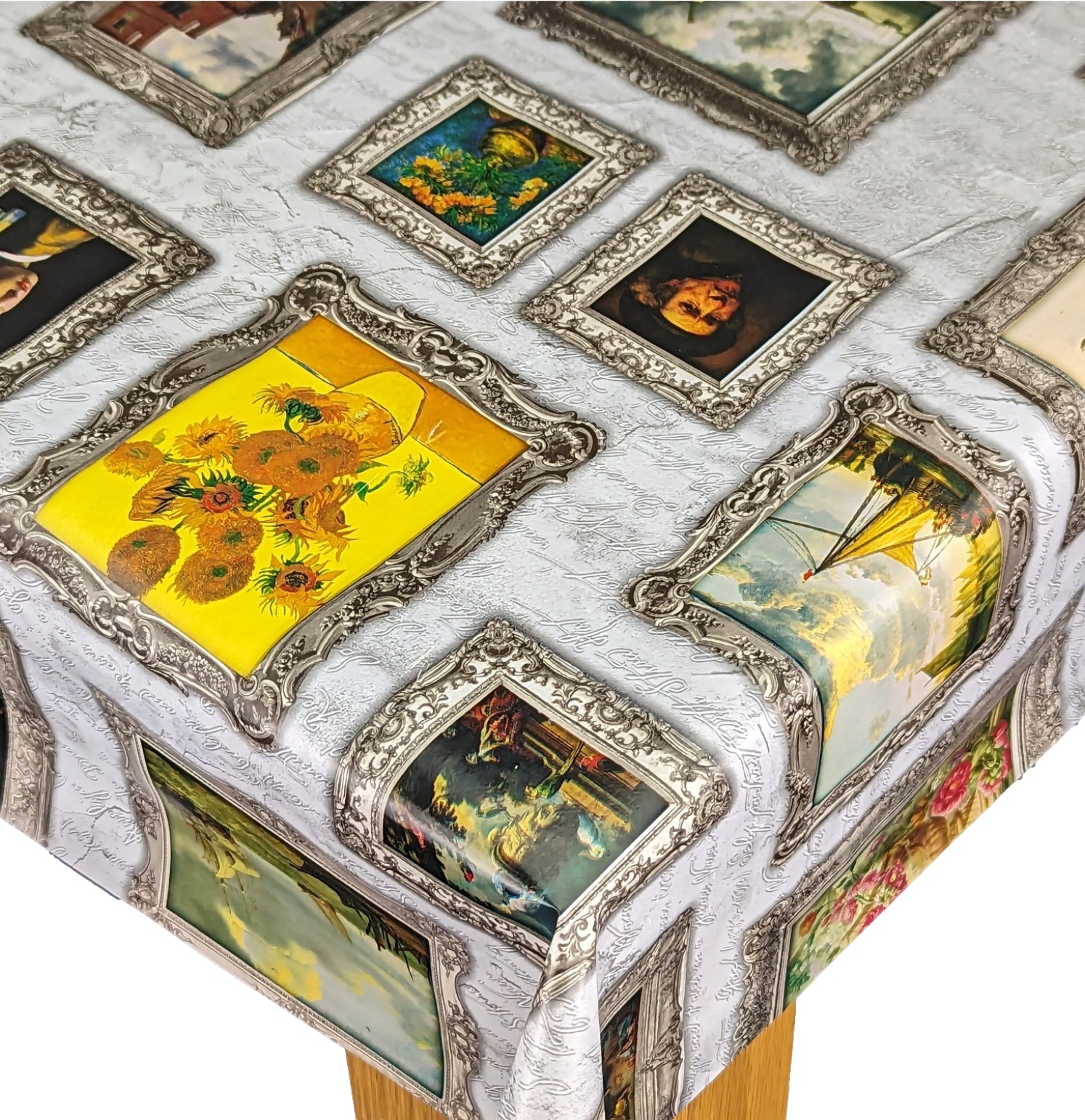 Art Gallery Vinyl Oilcloth Tablecloth - Wipe Clean Tablecloths - Table ...