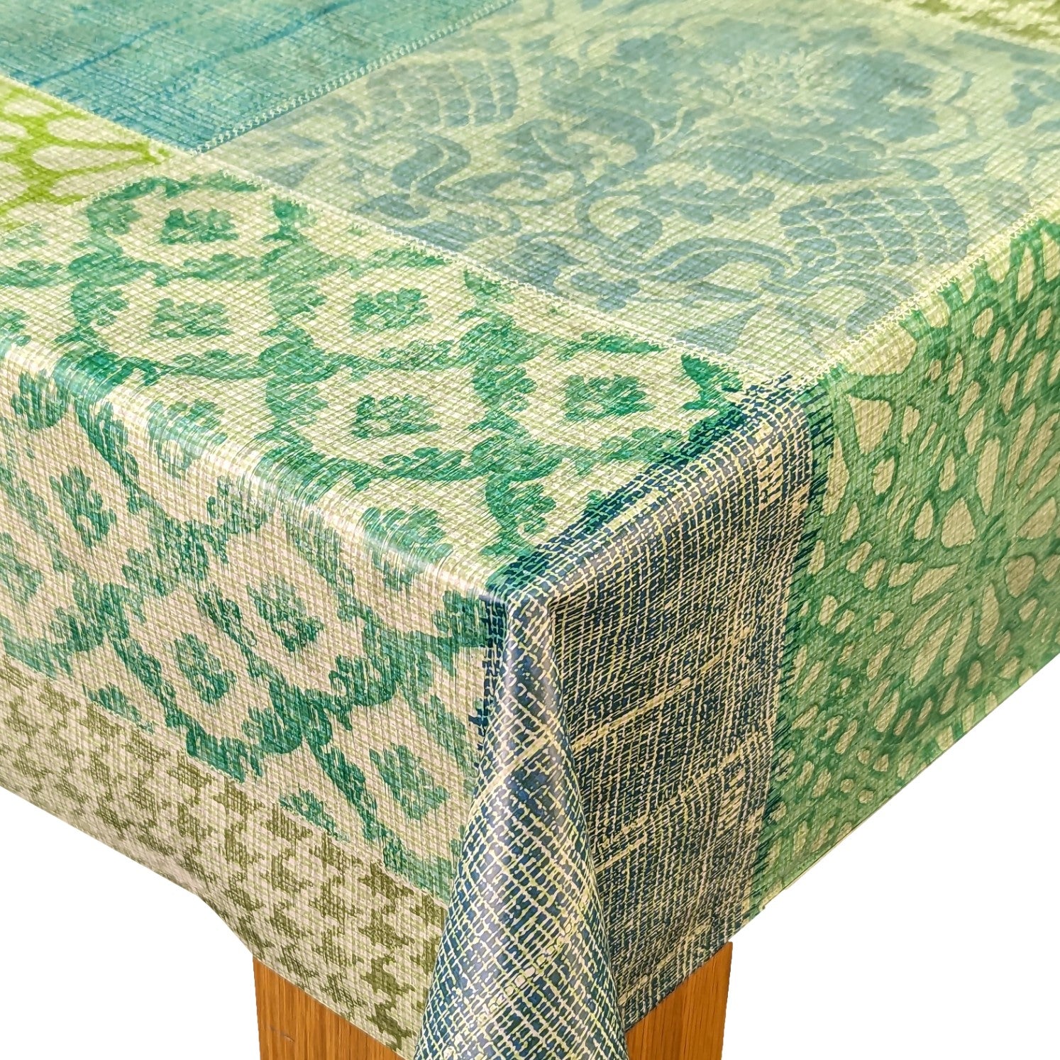 Capri Pattern Green Vinyl Tablecloth