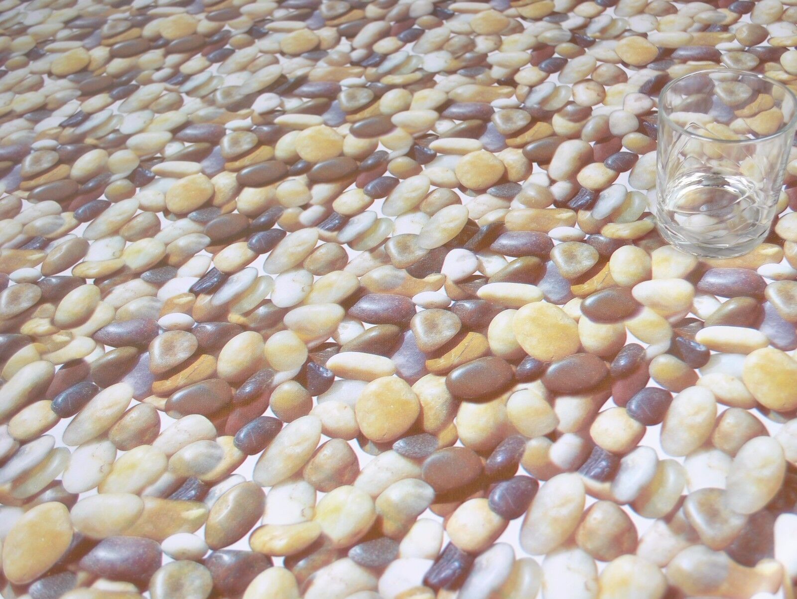 Pebbles and Stone Multi Vinyl Oilcloth Tablecloth - Vinyl PVC Oilcloth ...