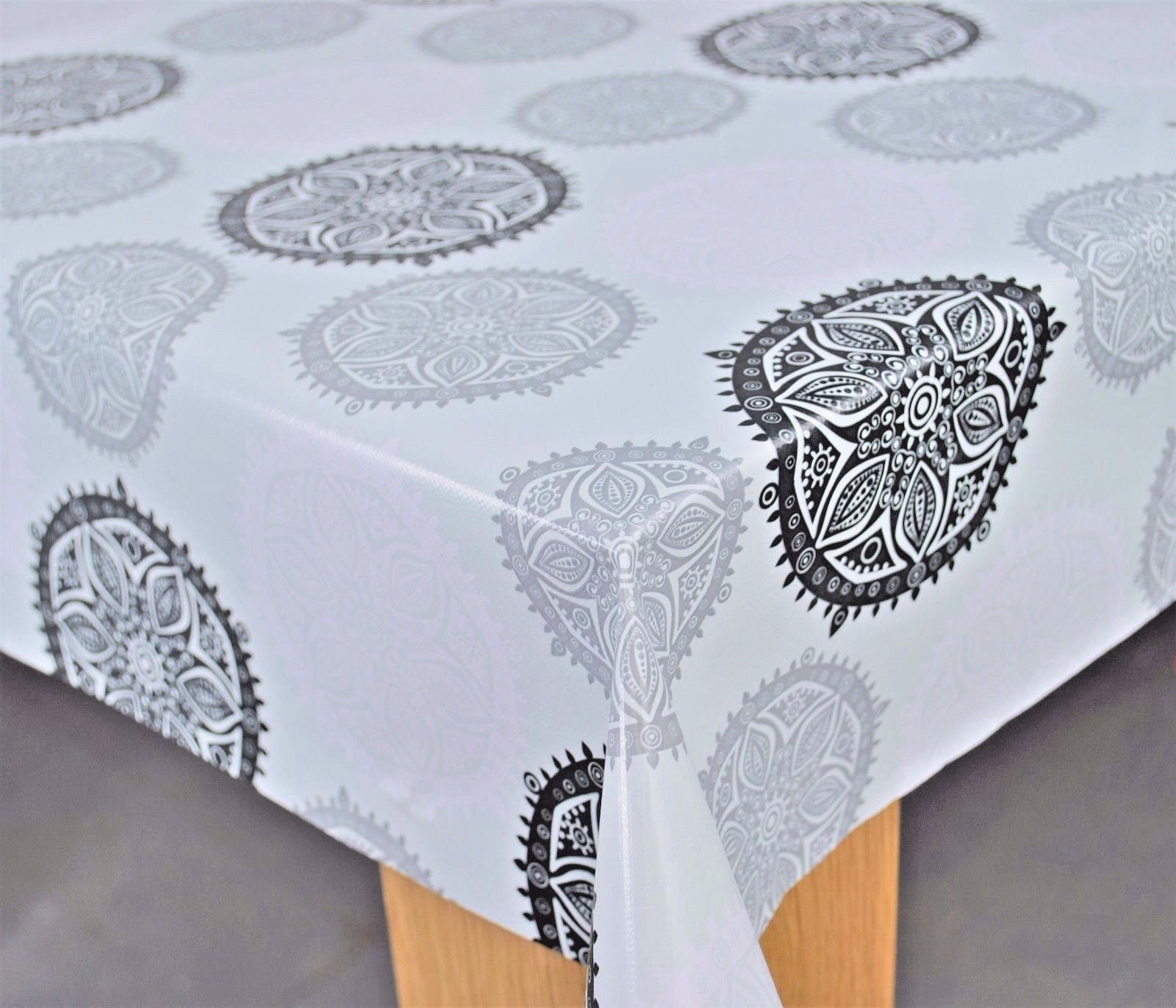 Ellie Geometric PVC Vinyl Wipe Clean Tablecloth 120cm x 140cm Warehous