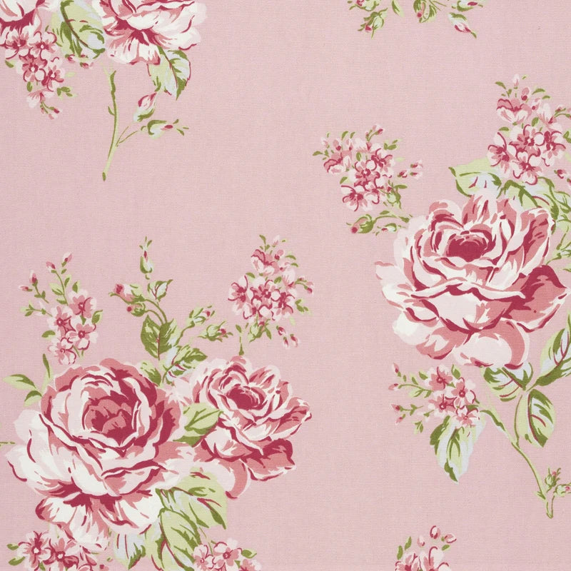 Flora Rose Pink Oilcloth Tablecloth Clarke and Clarke 120cm x 132cm
