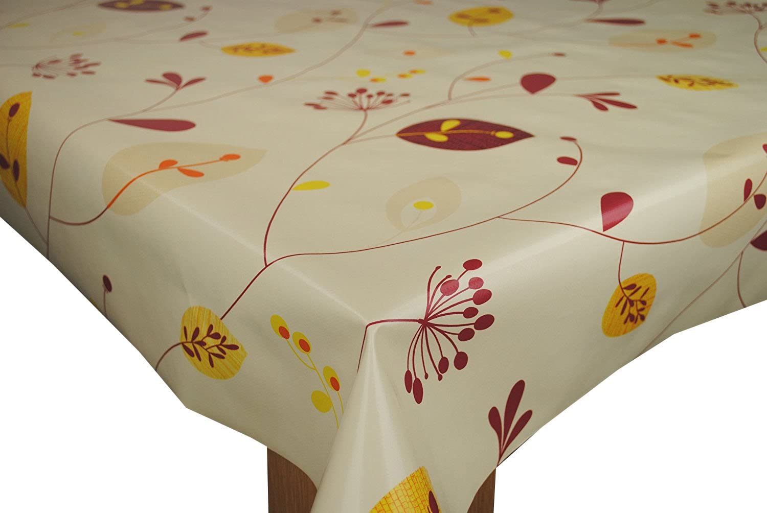 Leaves and Stems Spice PVC Vinyl Tablecloth 20 Metres