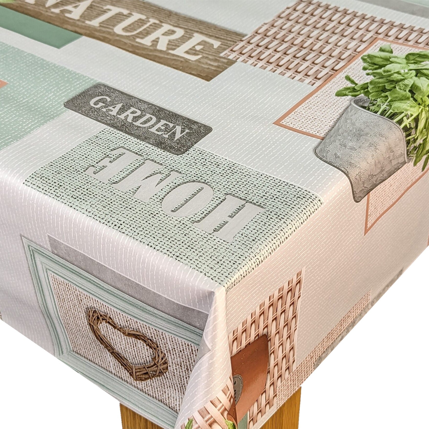 My Little Garden Sage Tex Vinyl Oilcloth Tablecloth - Wipe Clean ...
