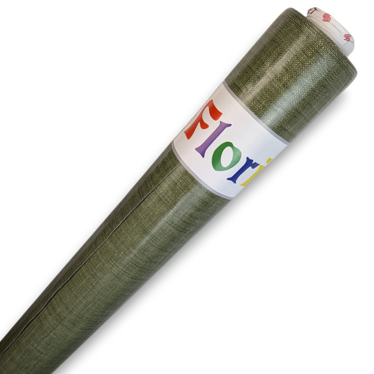 Olive Green Linen Look PVC Vinyl Tablecloth Roll 20 Metres x 140cm