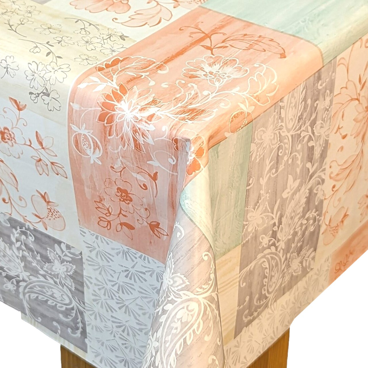 Pastel Patchwork Vinyl Oilcloth Tablecloth Vinyl Oilcloth Tablecloth ...