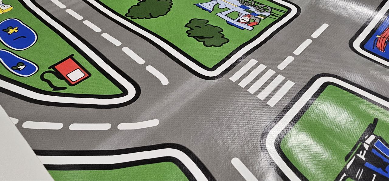 Road Maps Childrens PVC Vinyl Tablecloth Roll 20 Metres x 140cm-Print
