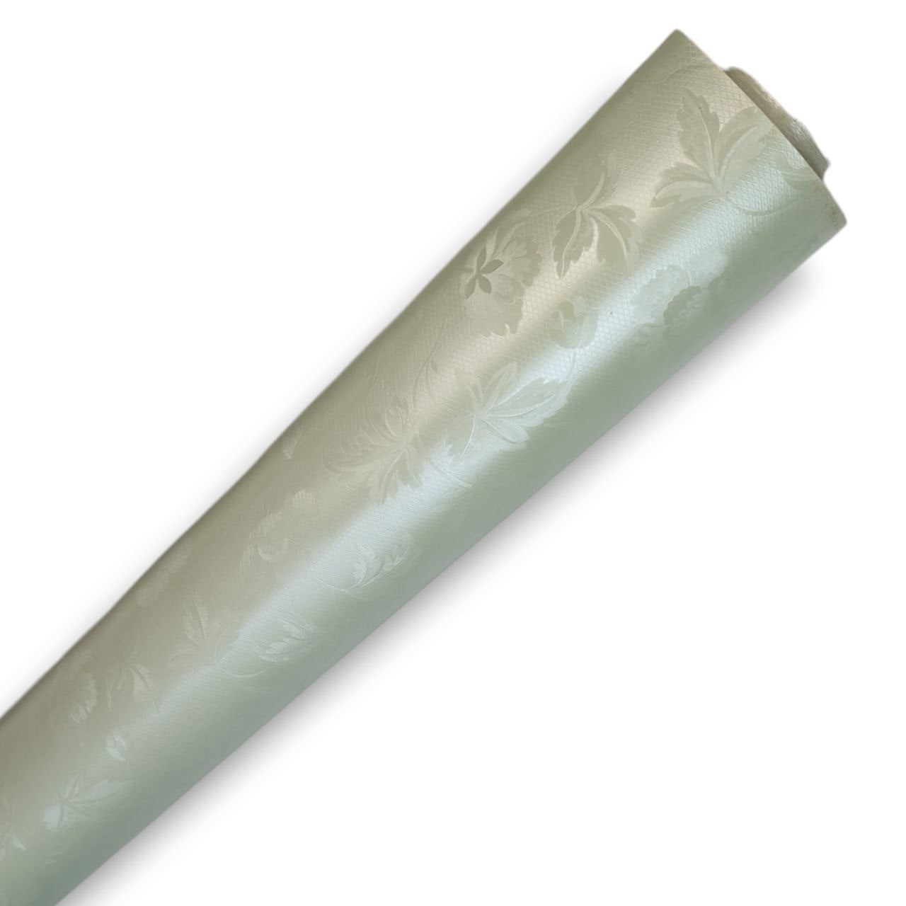 Sage Green Leaf Damask PVC Vinyl Tablecloth Roll 20 Metres x 140cm