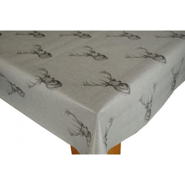 Square Wipe Clean Tablecloth Vinyl PVC 140cm x 140cm Highland Stag