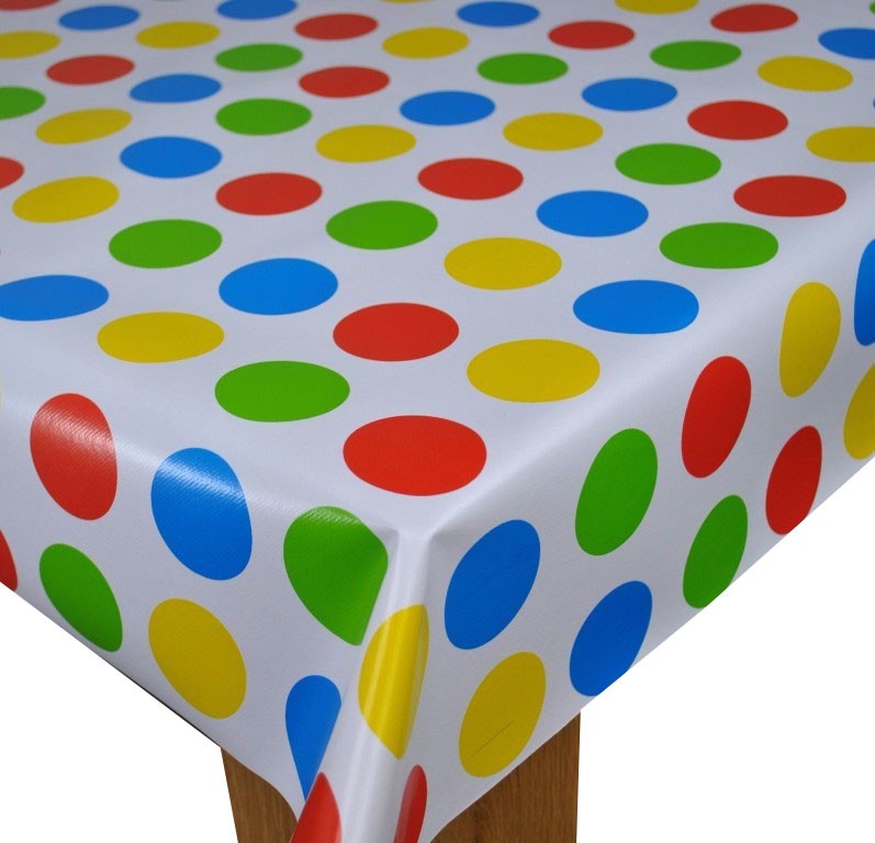 Bright Spots Multi Multi Vinyl Oilcloth Tablecloth - Wipe Clean ...