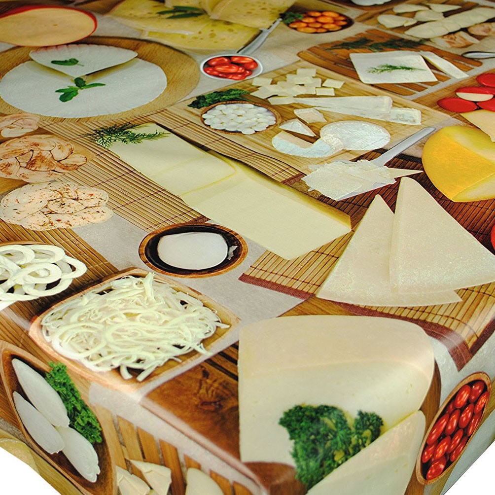 Cheese Board Vinyl Oilcloth Tablecloth - Wipe Clean Tablecloths - Table ...