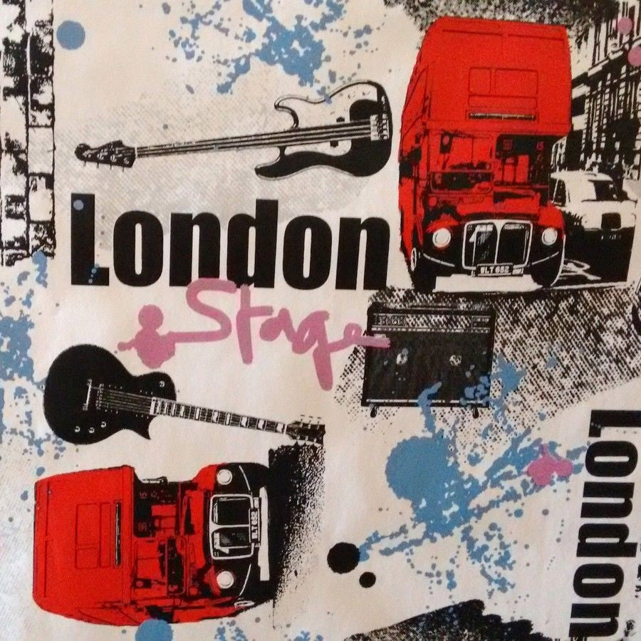 London Stage Vinyl Oilcloth Tablecloth - Wipe Clean Tablecloths - Table ...