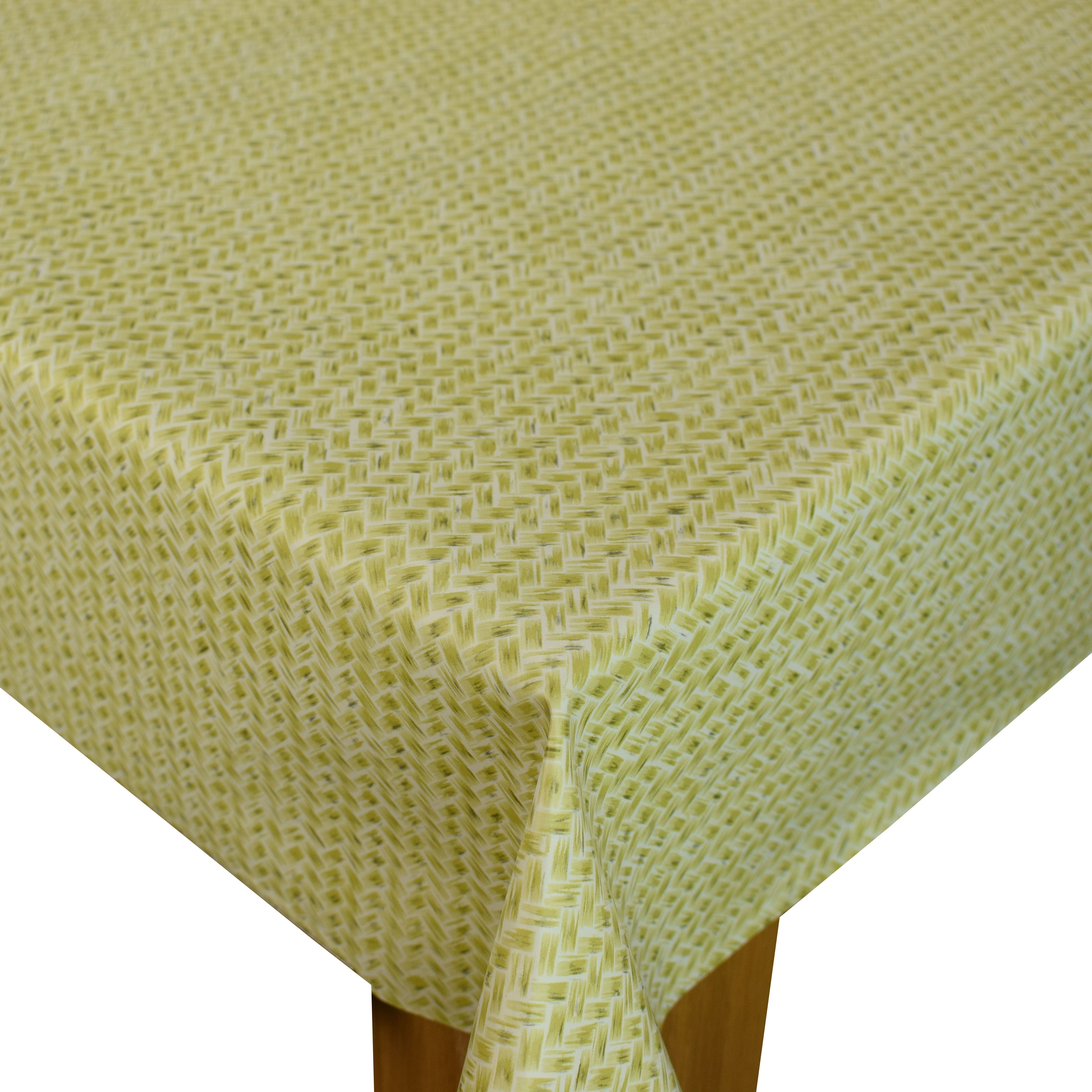 Green Geometric Pattern Vinyl Oilcloth Tablecloth - Wipe Clean ...
