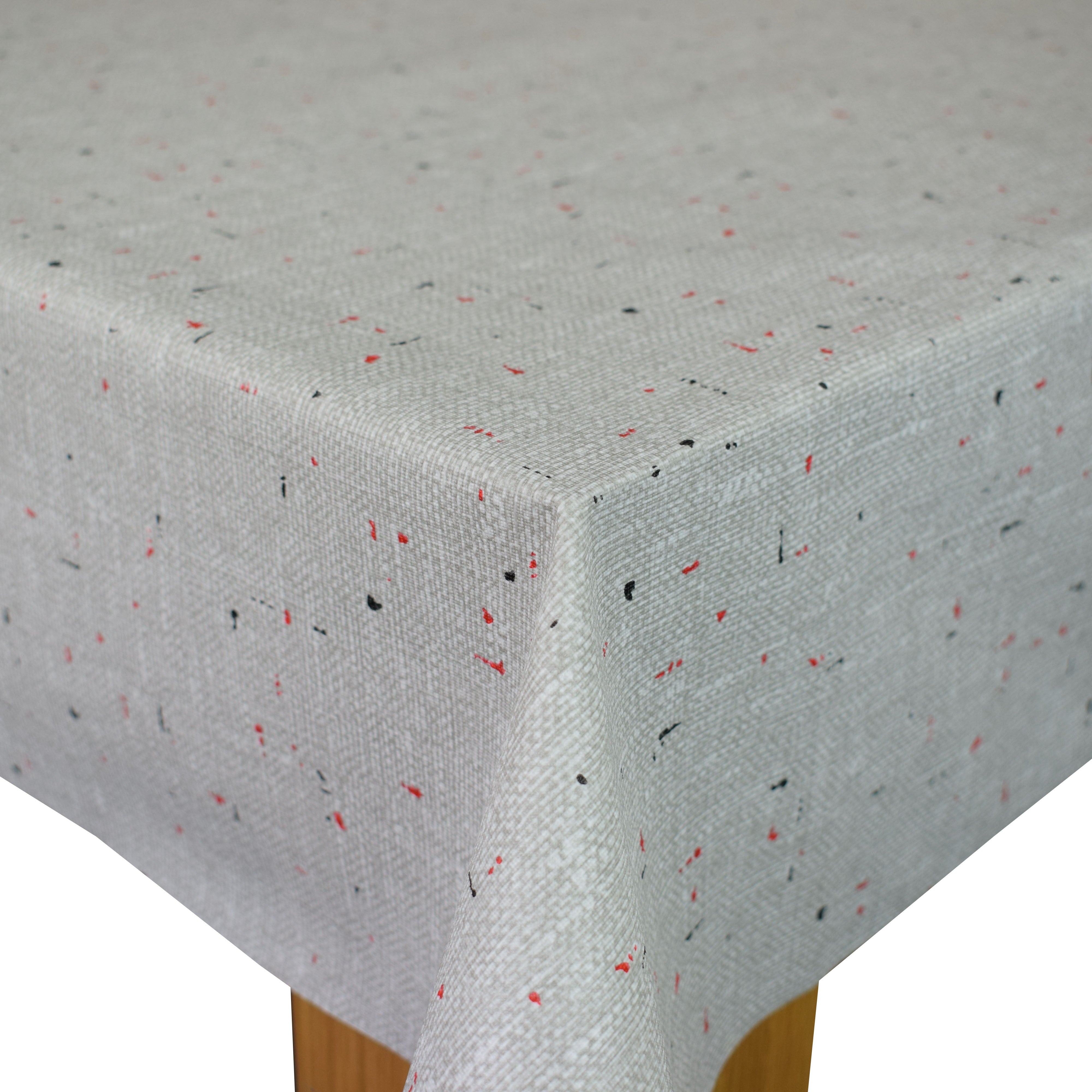 Grey Linen Look Multi Fleck Vinyl Oilcloth Tablecloth - Wipe Clean ...