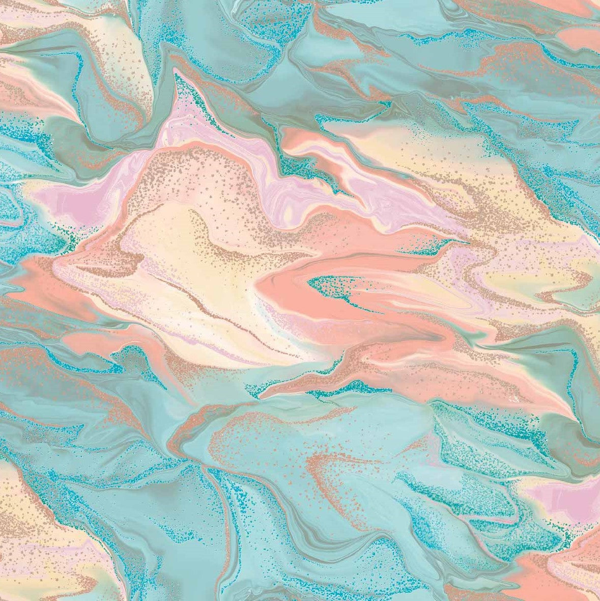 Dreams Aqua Pink and Cream - Vinyl Tablecloth - Wipe Clean Tablecloth