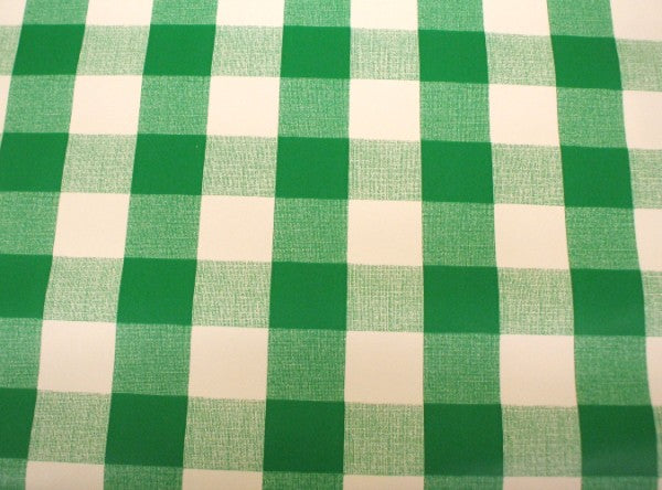 GREEN Gingham Check Vinyl Oilcloth Tablecloth - Wipe Clean Tablecloths ...