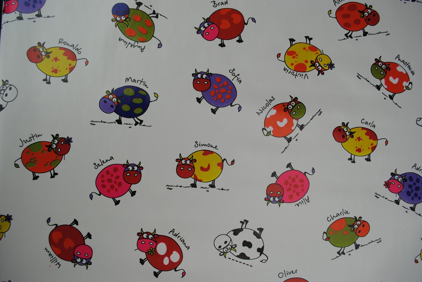 Funky Cow multi PVC Vinyl Tablecloth 20 Metres
