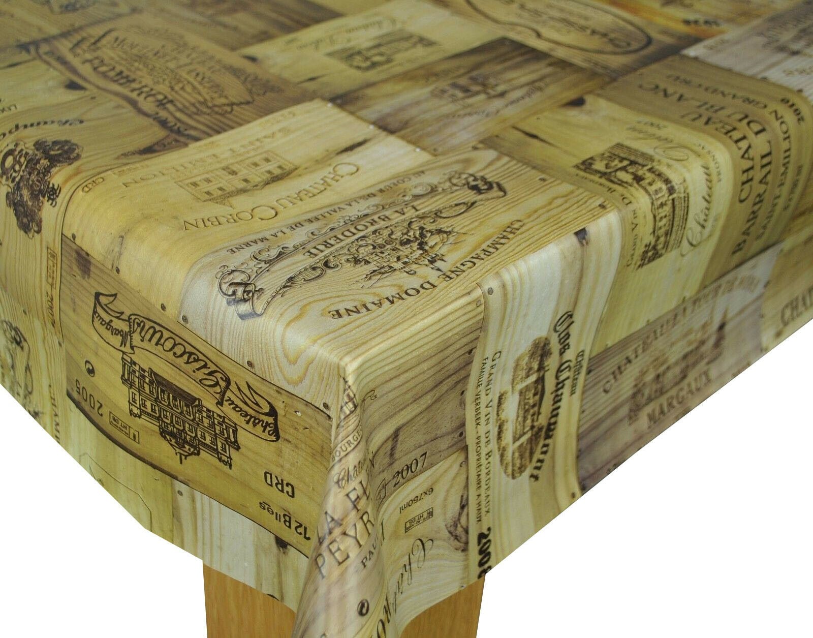 Wine Bottle Labels Vinyl Tablecloth - Wipe Clean Tablecloths - Table ...